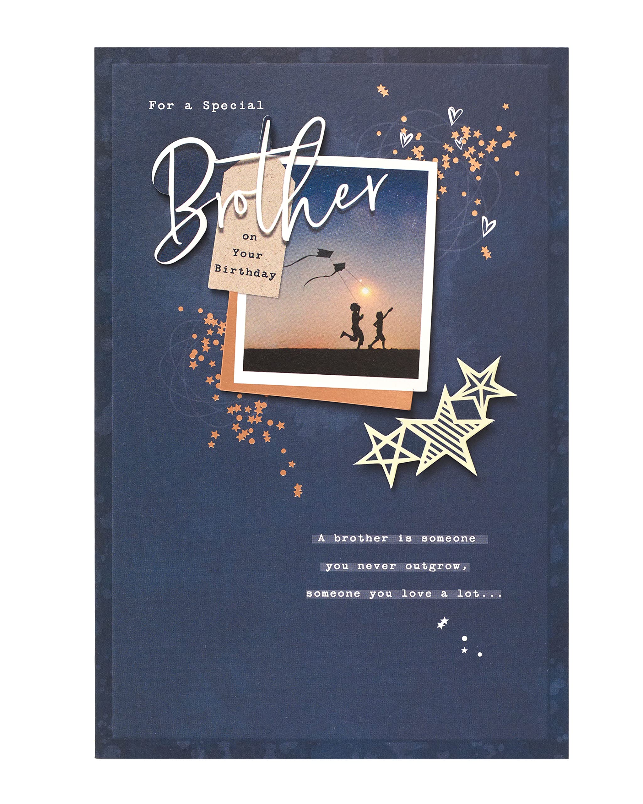 UK Greetings Birthday Card for Brother - Sentimental Design, Black, 149mm x 229mm