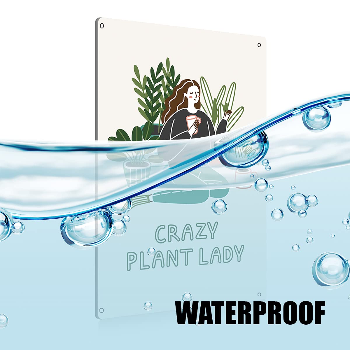 Funny Crazy Plant Lady Sign Metal Tin Sign Wall Decor for Home Garden Decor Gifts - 8x12 Inch