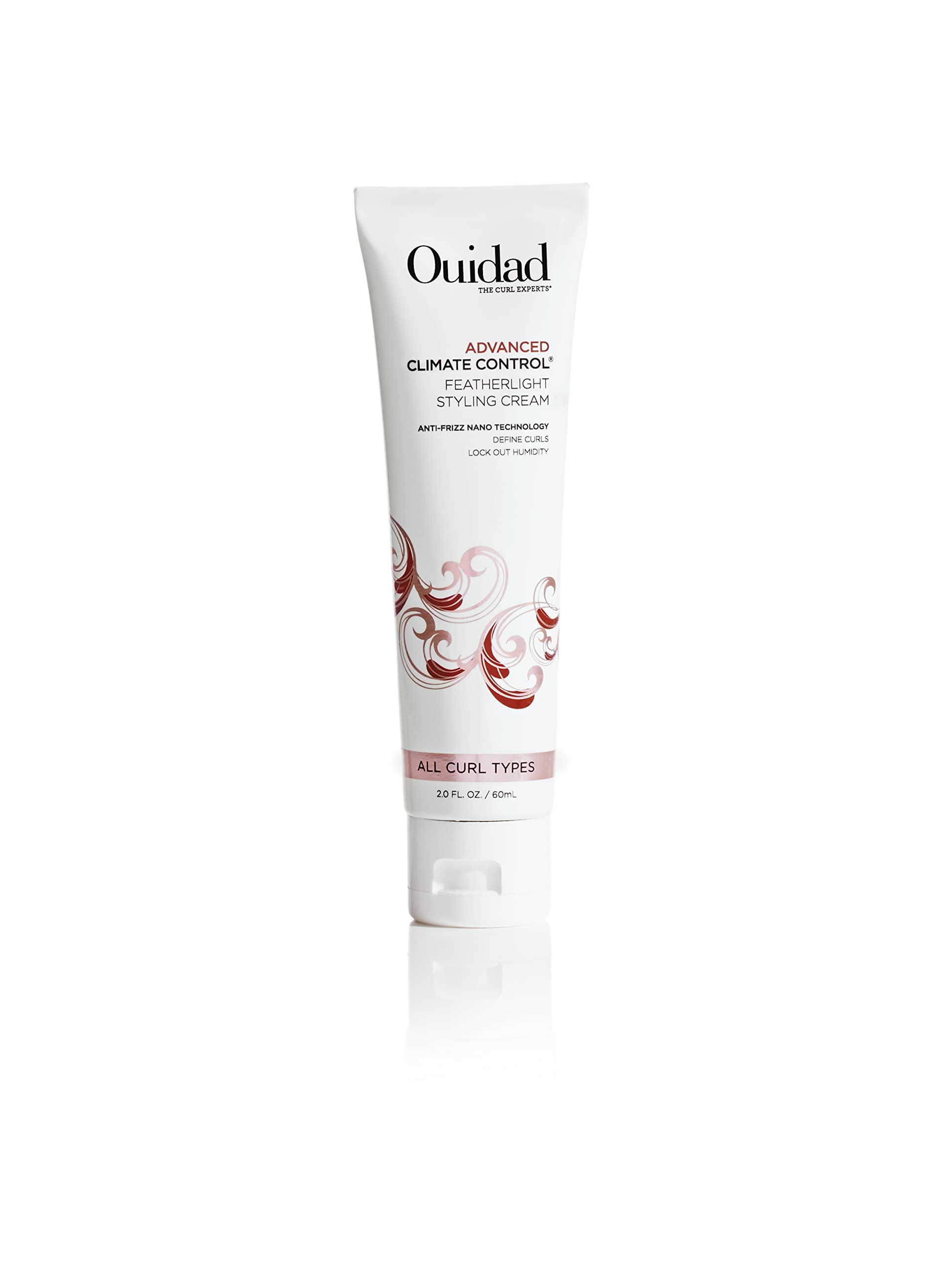 Ouidad Advanced Climate Control Styling Cream, 2 fl oz, Featherlight Curl Cream for Curly Hair, Shiny, Hydrated & Frizz-Free Curls, Sulfates, Parabens & Cruelty-Free Curly Hair Products