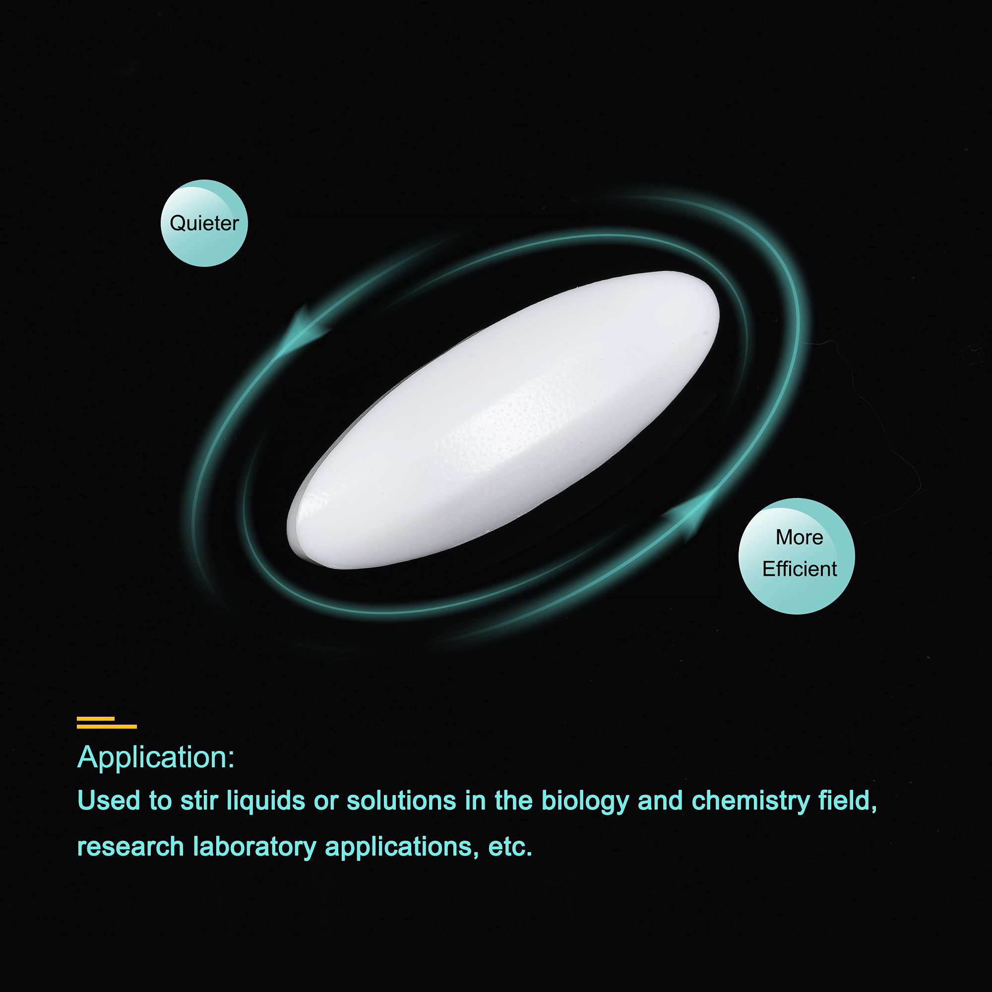 MECCANIXITY Magnetic Stirrer Mixer Stir Bar Rod 60mm(2.36") Olive Shape PTFE Coating Magnet White for Laboratory