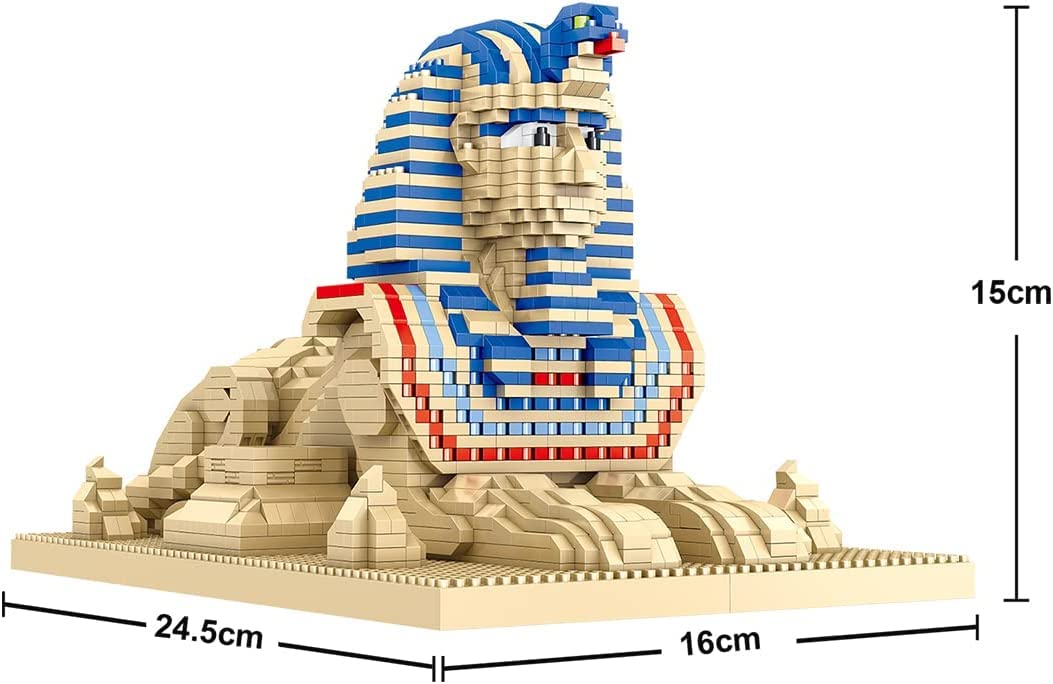 Auspcers Sphinx of Giza Micro Mini Building Blocks Set, (2732 Pieces) Small Particles Famous Attraction Model Kit, Famous World Architecture Educational Toys Micro Bricks for Kids Adults