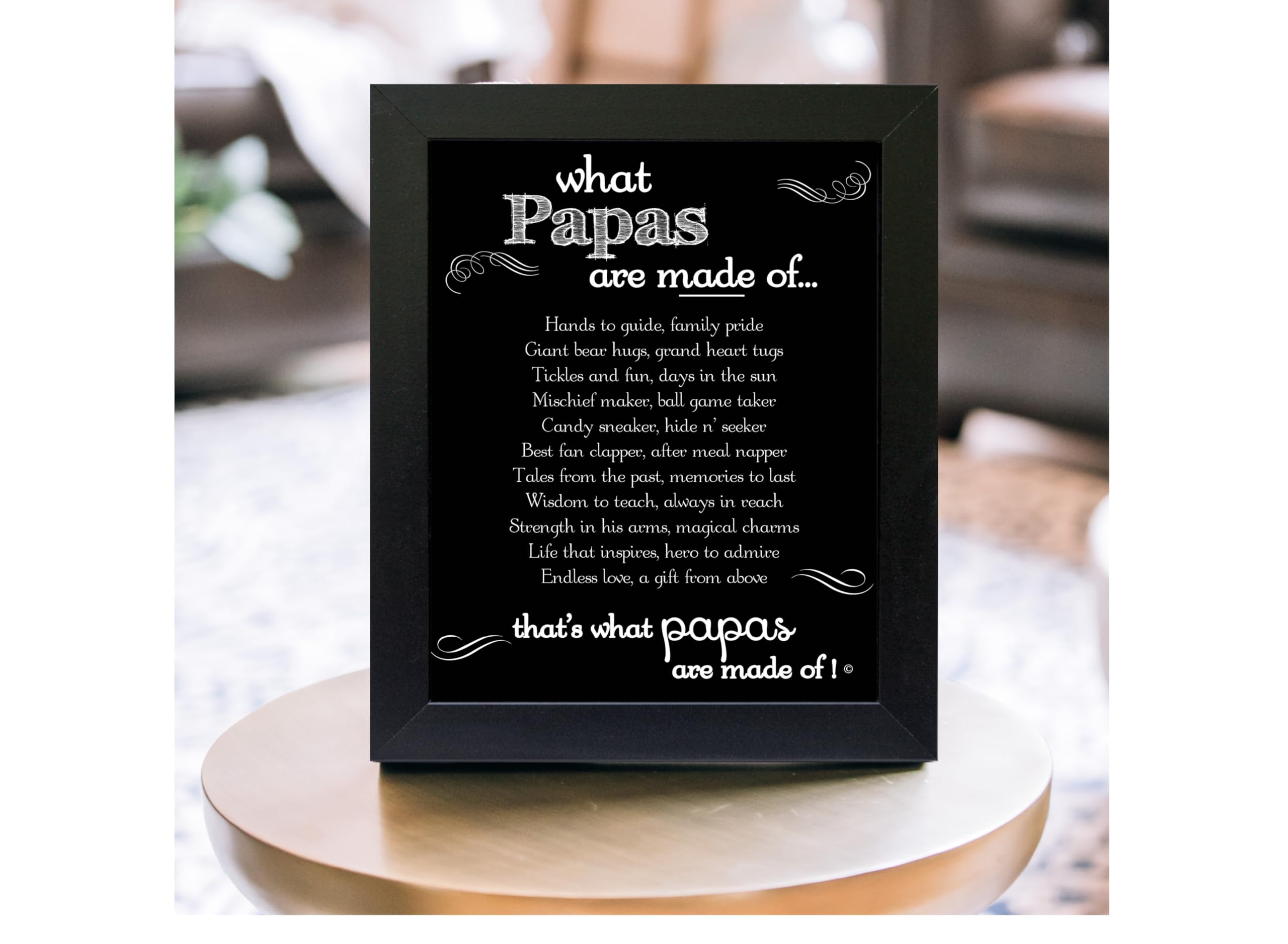Papa Chalkboard Frame - Gift for Papa for Father's Day, Birthday, Birth of Grandchild - Made in USA