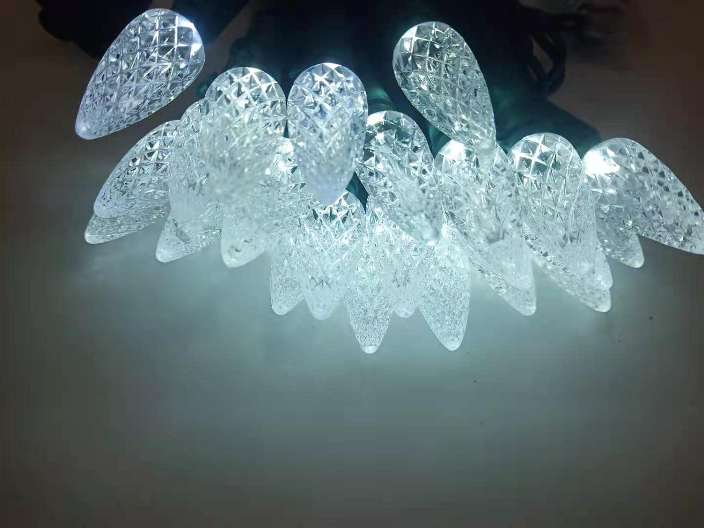 FY LTD Strawberry 18 ft 2pcs*LED50 Cool White Christmas Light String C6 Lighting Christmas Tree Decoration Court Garden Decoration Party Indoor and Outdoor Decoration (2, Cool White)