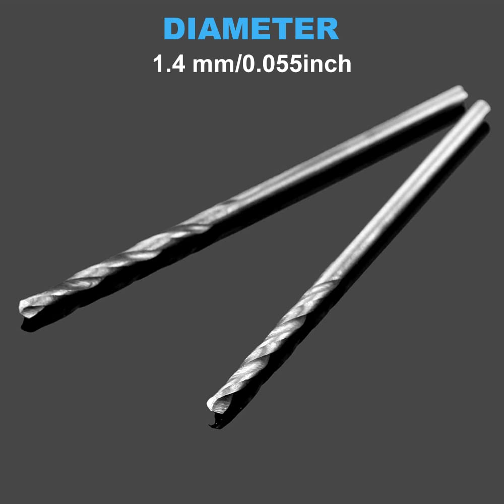 Mtsooning 10PCS High Speed Steel Twist, 1.4mm Cobalt Drill Bit with Straight Shank Electrical Drilling Tool, Used for Wood Cast Iron Aluminum Alloy Plastic Fiberglass DIY Craft
