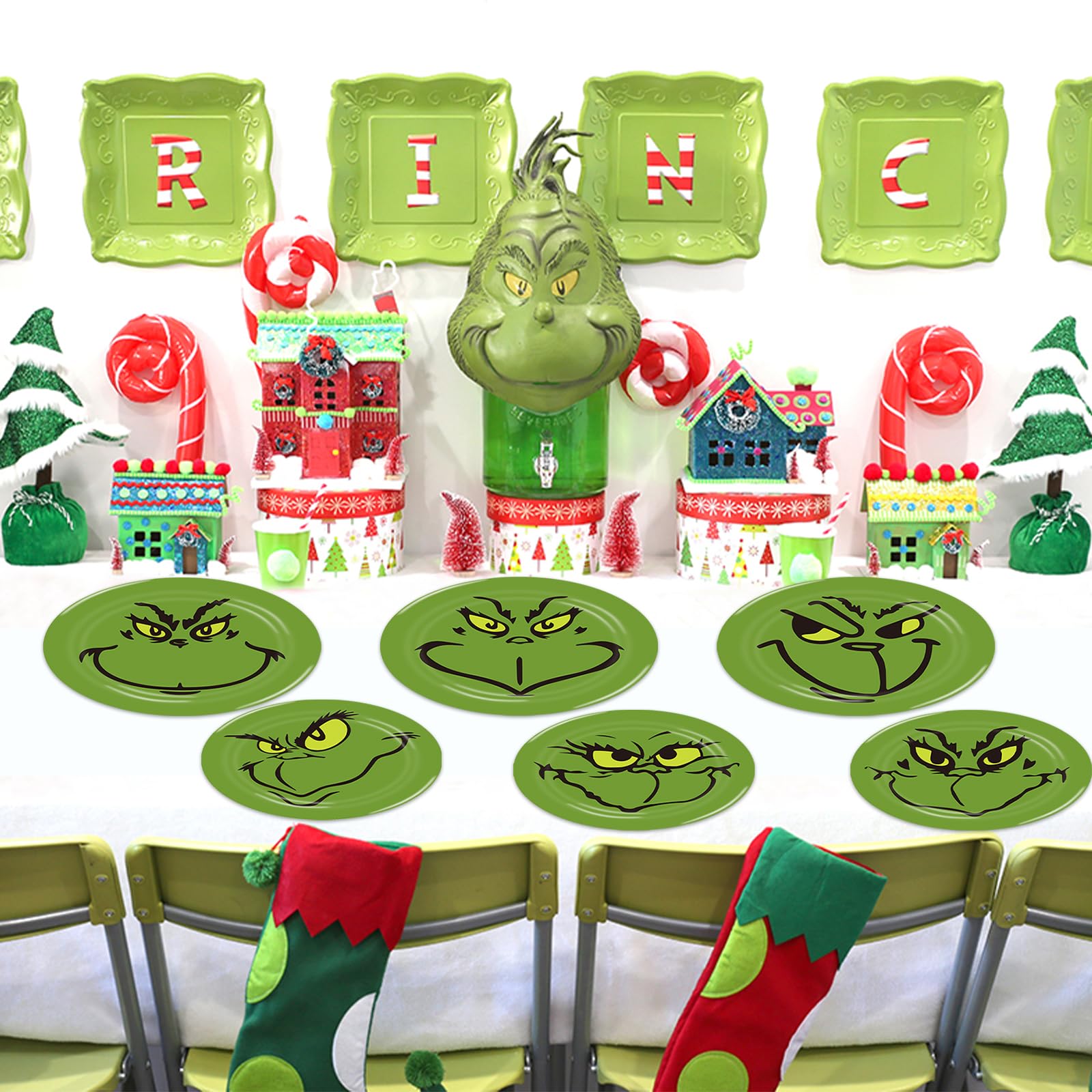Yizeda 60pcs Christmas Party Plates Christmas Party Supplies Christmas Baby Shower Decor(30pcs 7inch,30pcs 9inch)
