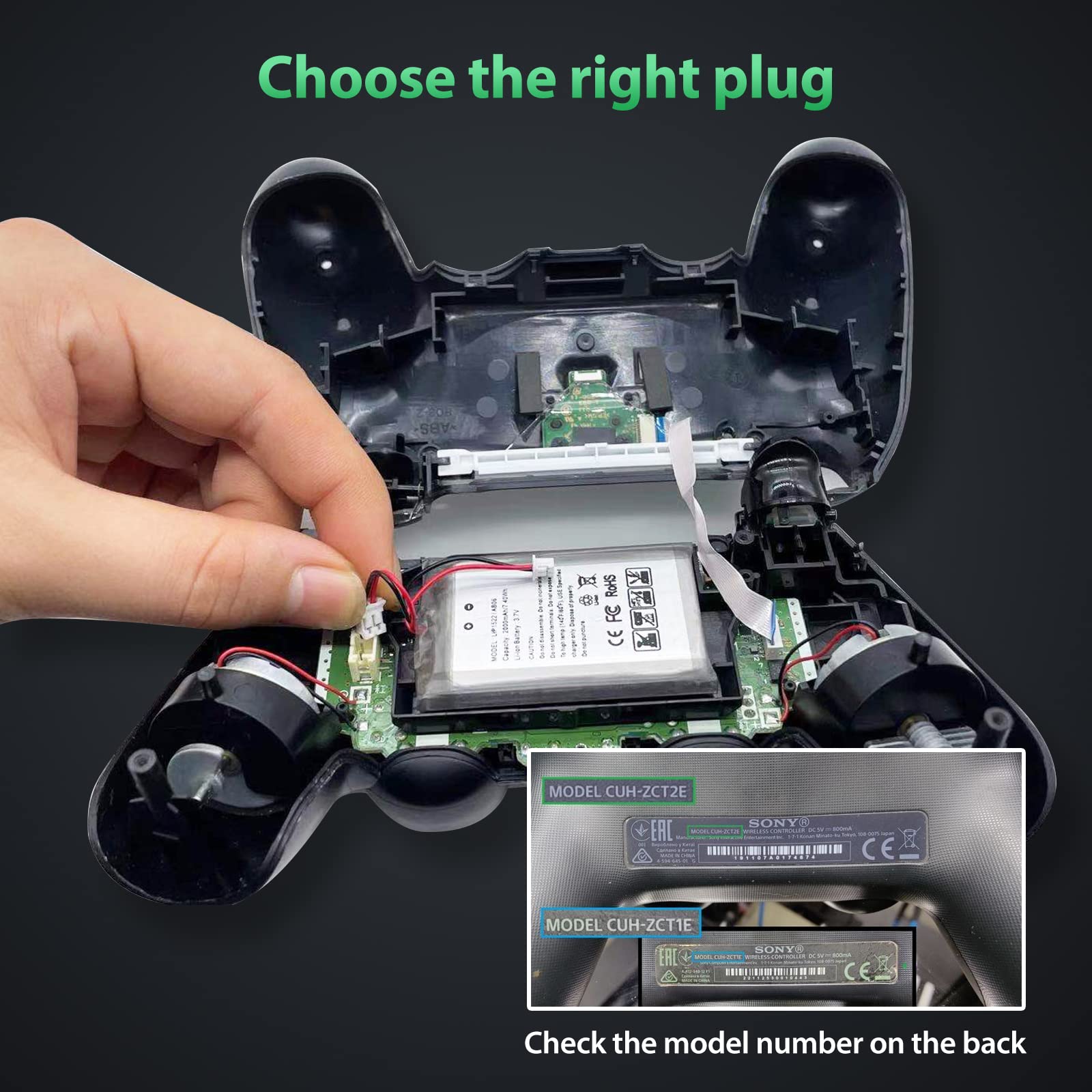 Antank Battery Pack 2000mAh Compatible with PS4 & PS4 Slim/Pro Controller Dual Shock 4 [CUH-ZCT1]/ Dual Shock 4 V2 [CUH-ZCT2] Battery Replacement DIY Repair Kit with PH00 Screwdriver