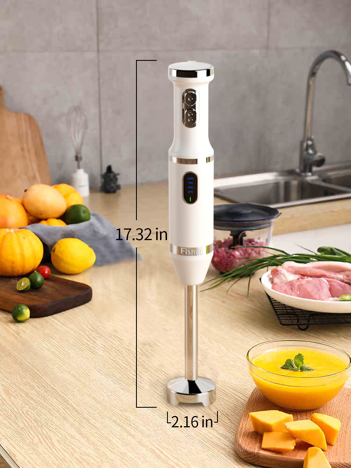 Cordless Hand Blender,Immersion Multi-Functional Hand Blender,4-In-1 Variable Speed Rechargeable,with Beaker,Food Chopper,Egg Whisk,for Baby Food, Smoothies, Sauces-Black