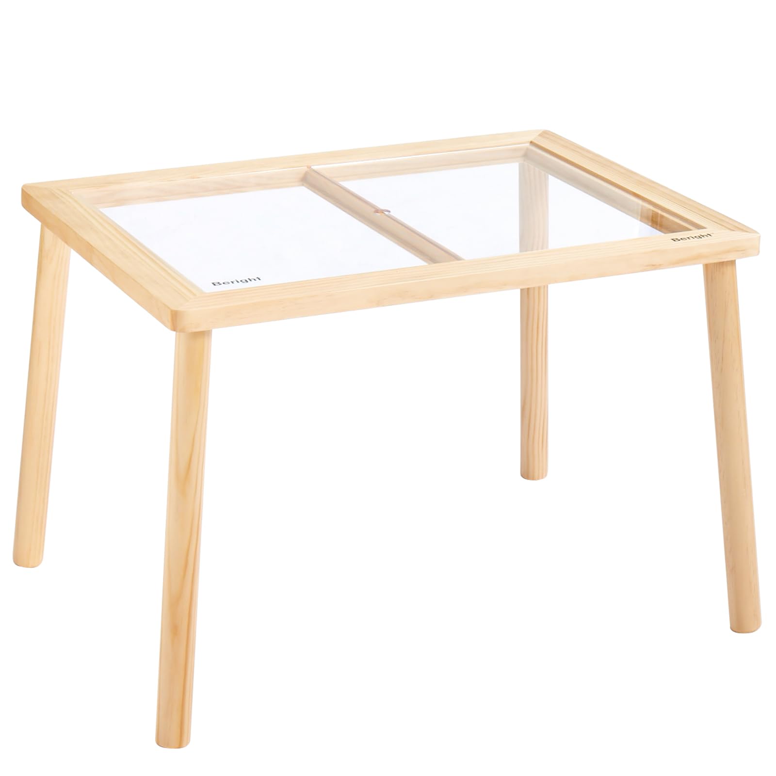 Beright Kids Table with 2 Acrylic Panels, Indoor Sensory Table Play Sand Table for Kids, not with Storage Bin, Perfect Choice for Christmas Thanksgiving Gift