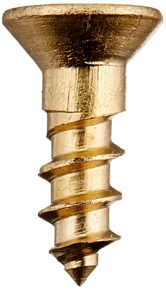 Hard-to-Find Fastener 014973125615 Phillips Flat Wood Screws, 4 x 3/8, Piece-100, brass