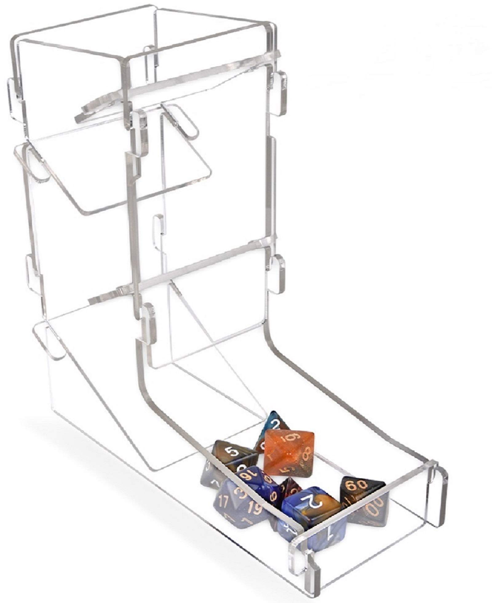 Dice Tower, Dice Rolling Tower Kit with Double Sided Matte Protective Film, Please Tear Off Before Use & Tray Collapsible Portable Easy Roller for Desktop Board Game,RPG, D&D & Foxta