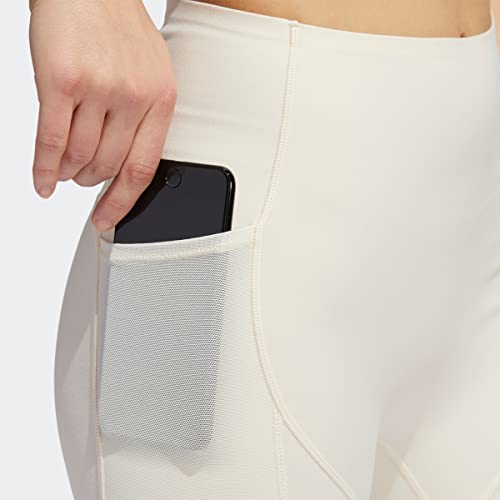 adidas Women's Yoga 4 Elements Pocket Short Tights, Wonder White, X-Large