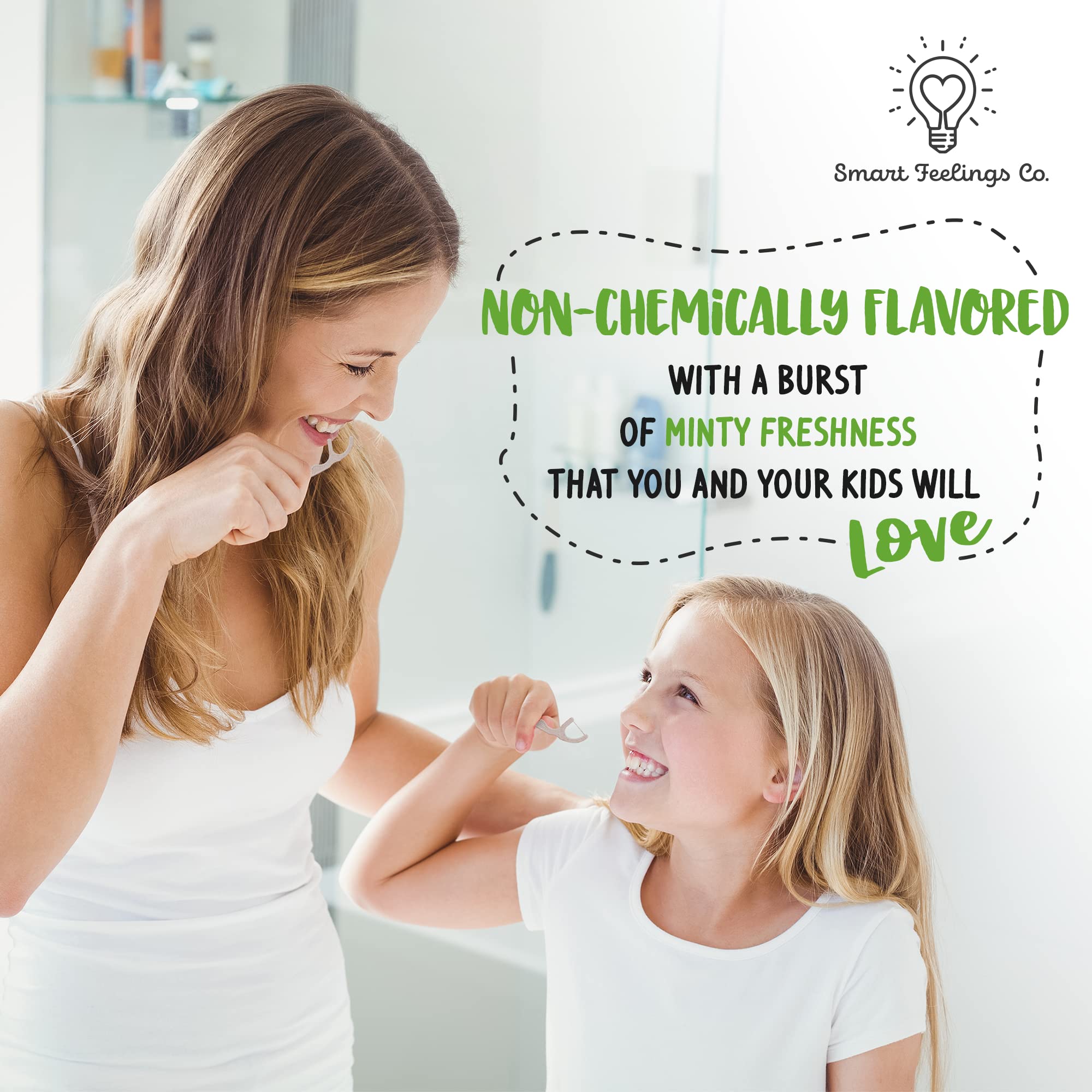 Biodegradable Dental Floss Picks 200 Count | Eco-Friendly Bamboo Like Sustainable Flossers for Enviromentally Conscious Adults and Kids Teeth Cleaning
