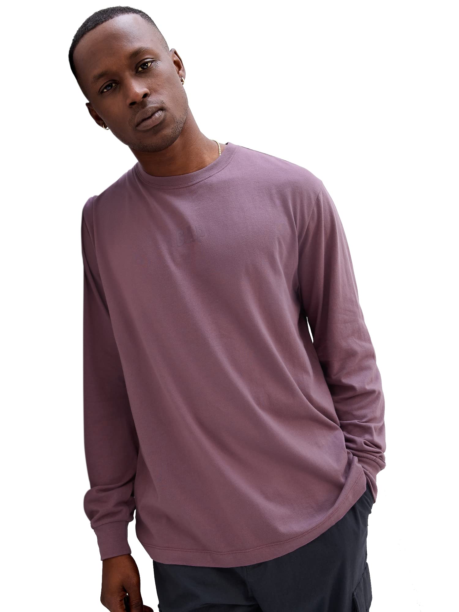 GAP Mens Relaxed Fit Long Sleeve Logo T-Shirt