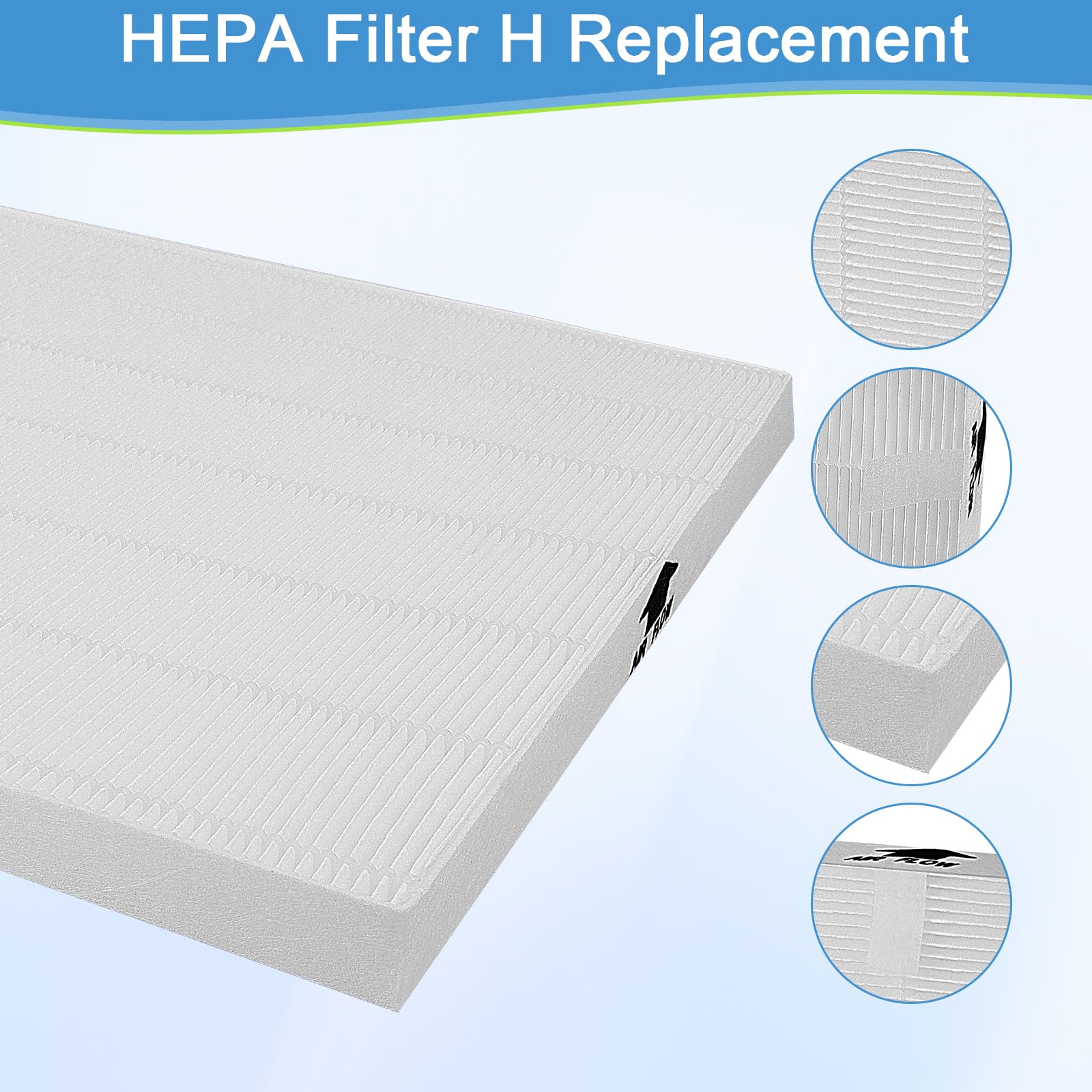 Attemart 1160130 Replacement Filter H for Winix 5500-2, 5300-2, C535, 5300, 6300, 6300-2, AM80, AM90, C909, 9800 Air Purifier, 3 Pack H13 True HEPA Air Filters for Winix
