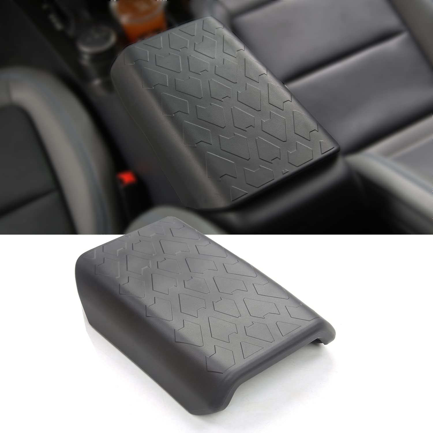 ANMOSVO for Ford Bronco 2021 2022 2023 2024 Center Console Cover - TPE & Waterproof Car Armrest Pad Cover, Scratch Resistance Armrest Cushion 2021 2022 2023 2024 Bronco 2/4 Doors Interior Accessories