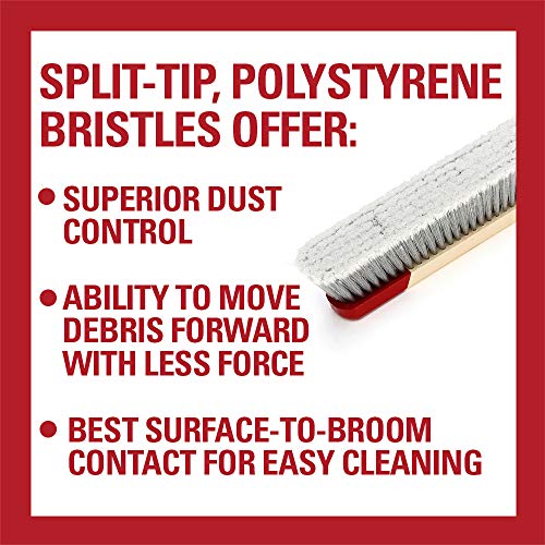 Harper 2224P1 Premium Indoor Smooth-Surface Hardwood 24 in. Push Broom, Brown