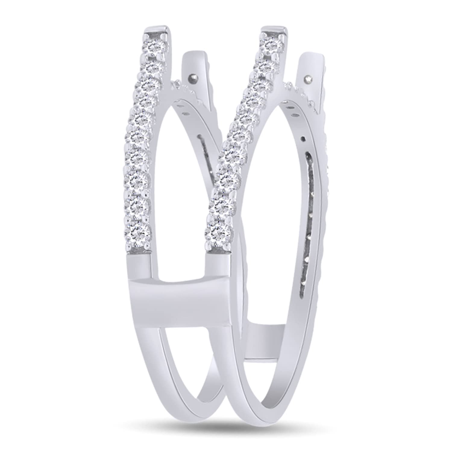 AFFY 1/2 Ct. Cathedral Ring Enhancer in 14K Gold Over Sterling Silver with Cubic Zirconia 0.5 Cttw Ring Size-8