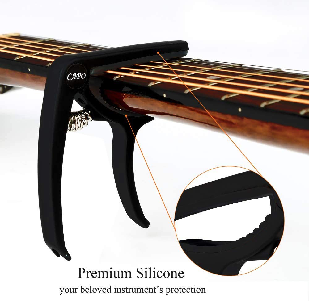 Capo for 6-String Acoustic and Electric Guitar, Lightweight Quick Release Capo for Guitars, Ukulele, Bass, Mandolin, Banjo