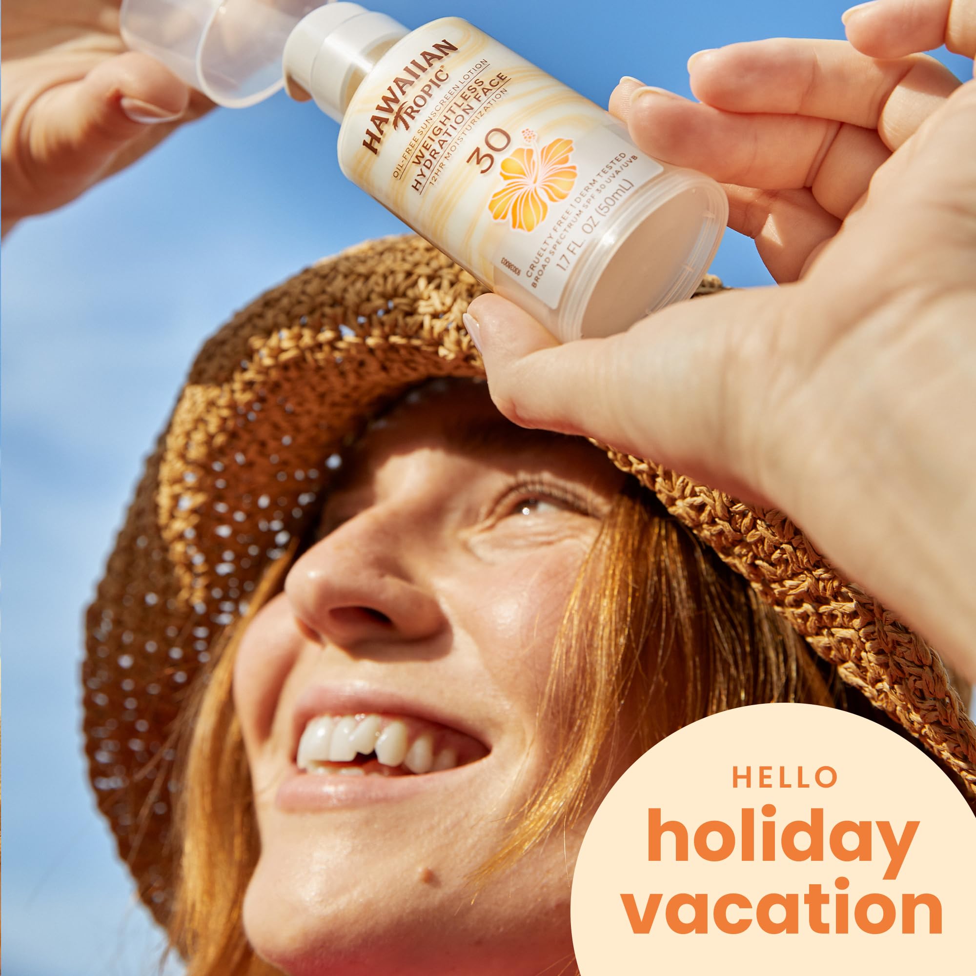 Hawaiian Tropic Weightless Hydration Lotion Sunscreen for Face SPF 30, 1.7oz | Winter Vacation Essentials, Winter Sports Skin Sun Protection, Sunblock, Sunscreen Travel Size, 1.7oz