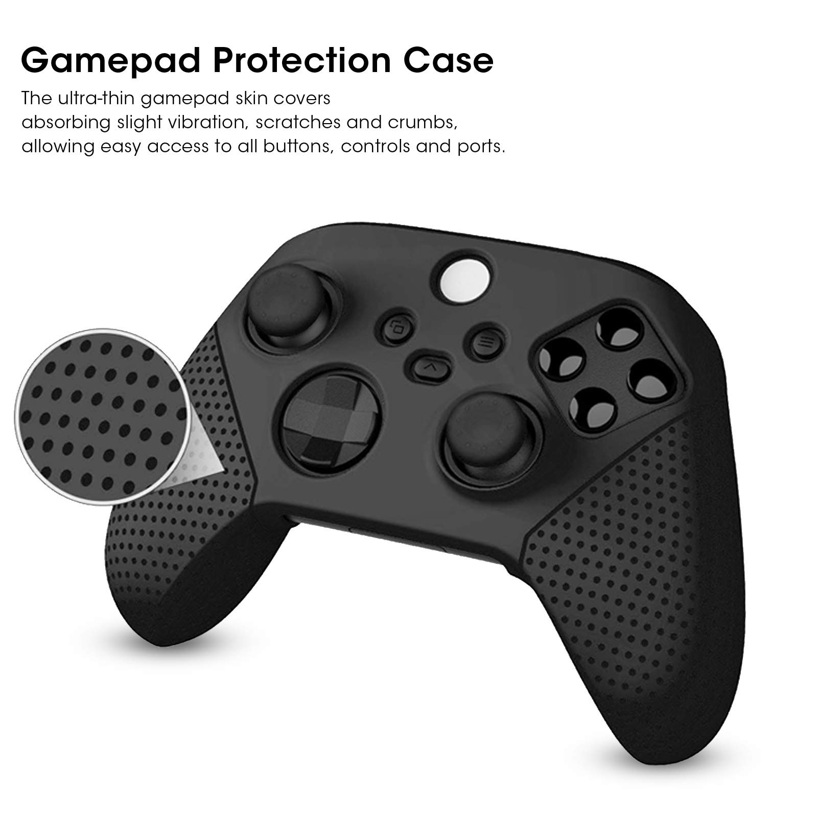 Game Handle Case, Silicone Skin Silicone Protection Case, Prevent Skidding Easy to Install and Remove Travel Home for Xbox Gamers(Black)