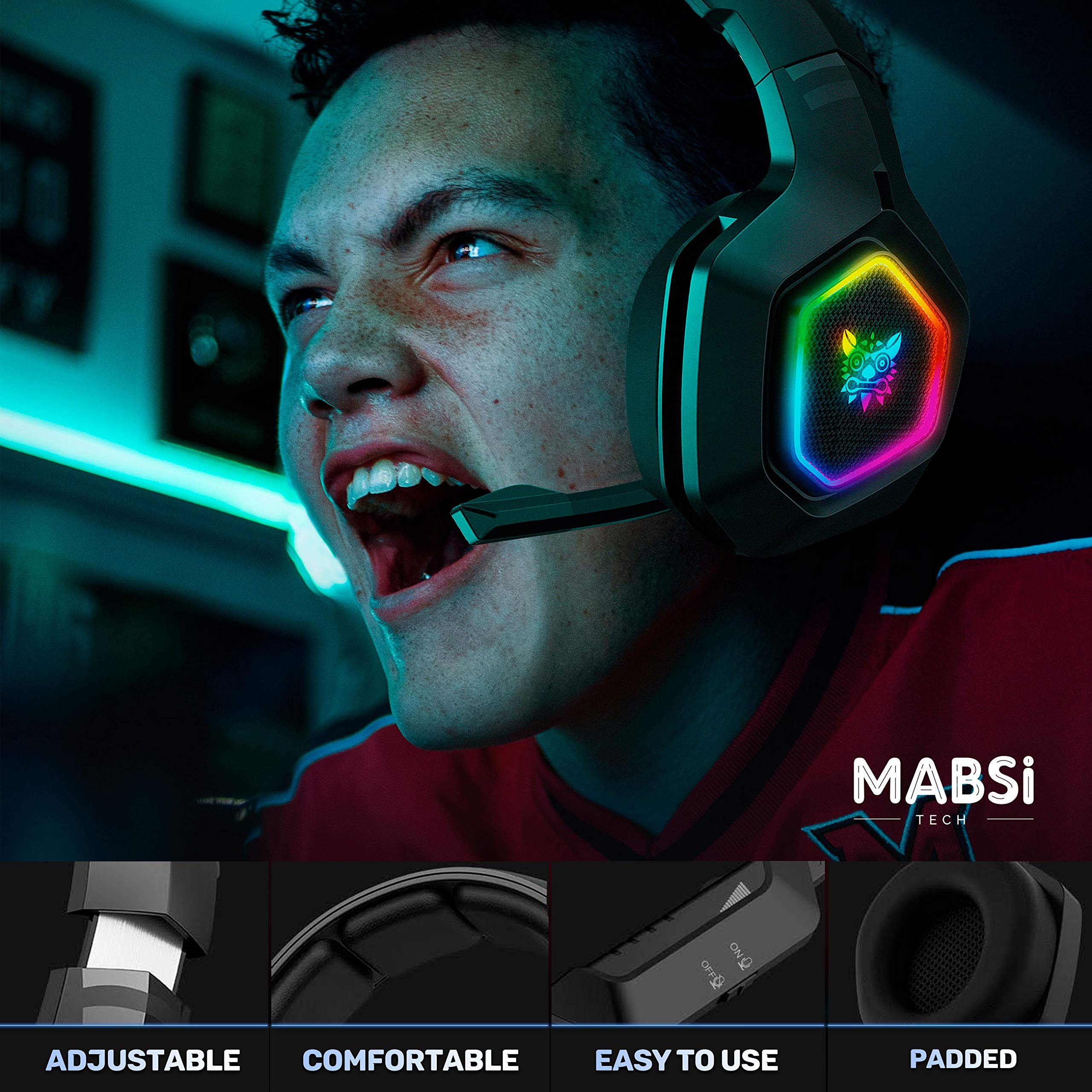 Gamer Headset K10 | Sonido Surround | Blocks External Noise | Includes microfone | Compatible with PS5, PS4, Xbox One, Nintendo Switch, PC, I pad, Celulares