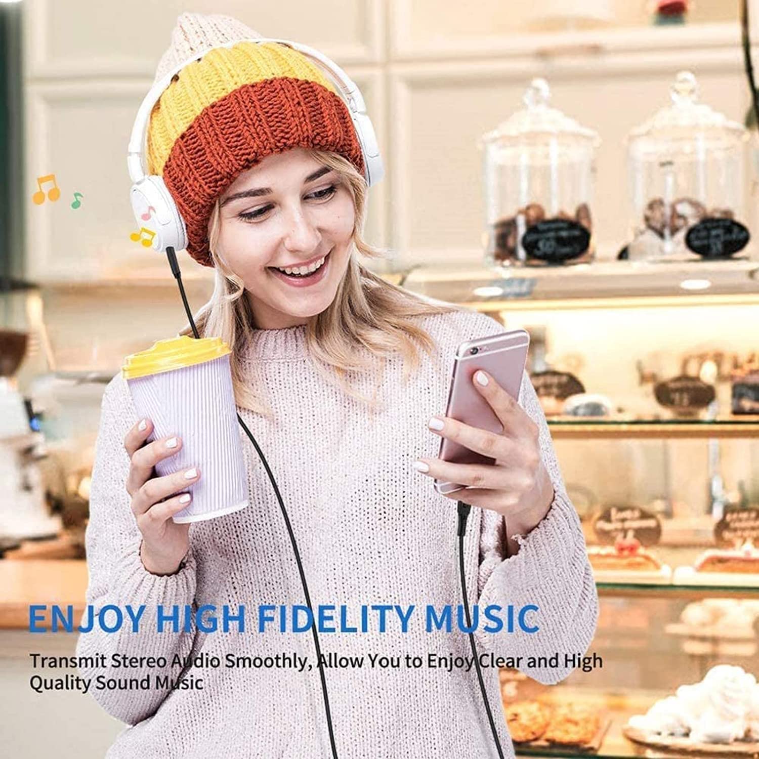 Aux Cord for iPhone, Lightning to 3.5mm Audio Cable 3.3FT [Mfi Certified] iPhone Aux Cord for Car Stereo/Headphone/Speaker, AUX to Lightning Cable for iPhone 14 13 12 11 XS XR X 8 7 iPad iPod