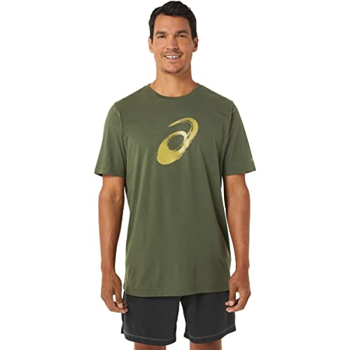 ASICS Men’s Paintbrush Short Sleeve TEE Apparel, XL, Olive Canvas
