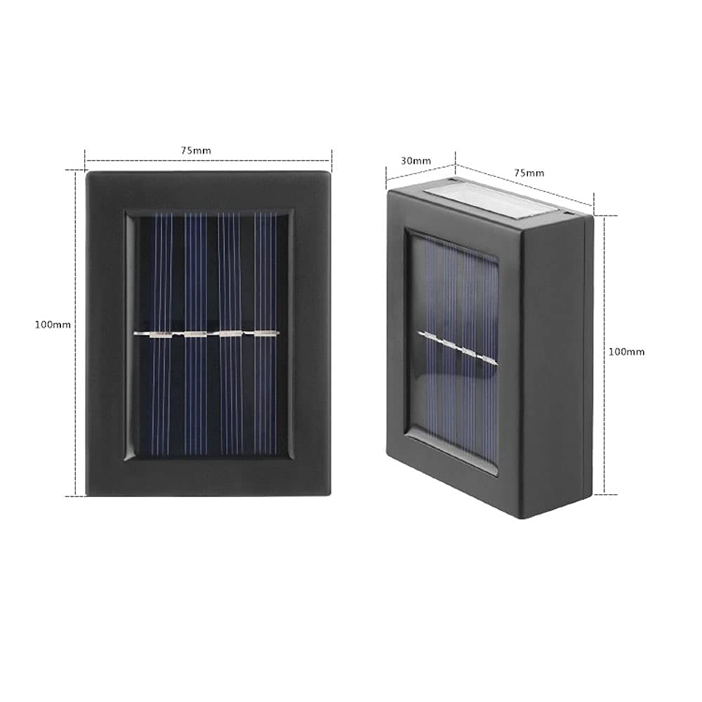 LUOFDCLDDD Spotlight,2Pcs Solar Wall Sconce Lamp up and Down Wall Lighting Garden Decoration, Solar Sensor Security Lights, Led Square Outdoor Spotlight, Exterior Wall Lamps for Garden Patio Yard/RGB