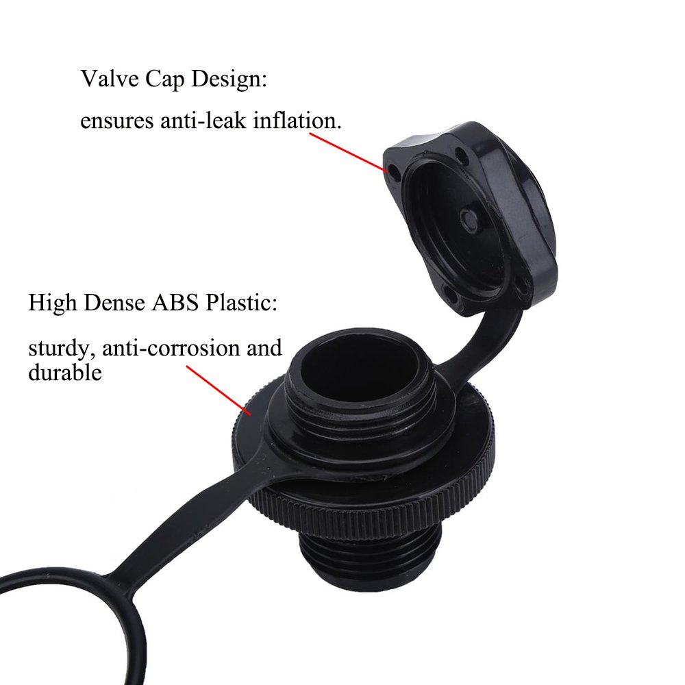 Air Valve for Inflatable Boat Screw Air Valve Replacement Spiral Air Plugs for Inflatable Raft Kayak Canoe Airbed PVC Boat - 2PCS