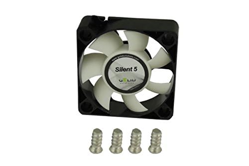Gelid Solutions Silent 5 – 50mm Computer Fan, 3 Pin Molex, 50x50x15mm, Fan Speed: 4000RPM, Hydro Bearing, FN-SX05-40, Very Quiet, Noise Level 23 dBA, Color Black