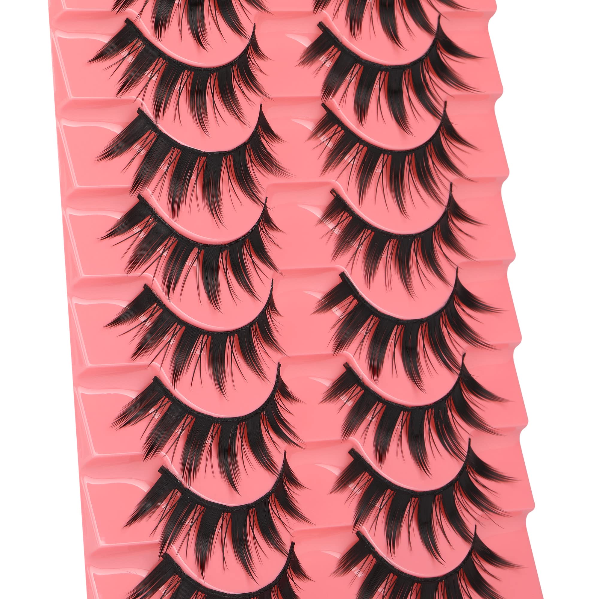 ALPHONSE Manga Lashes Anime Spiky Eyelashes Japanese Manga False Eyelashes Little Devil Cosplay Lashes 8 Pairs Pack