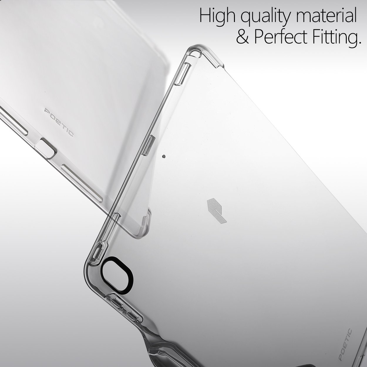 Poetic Lumos Case Designed for iPad Air 3 (10.5 Inch, 2019), iPad Pro 10.5, Flexible Soft Transparent TPU Clear Back Cover with Pencil Holder,Compatible with Smart Keyboard and Smart Cover, Clear