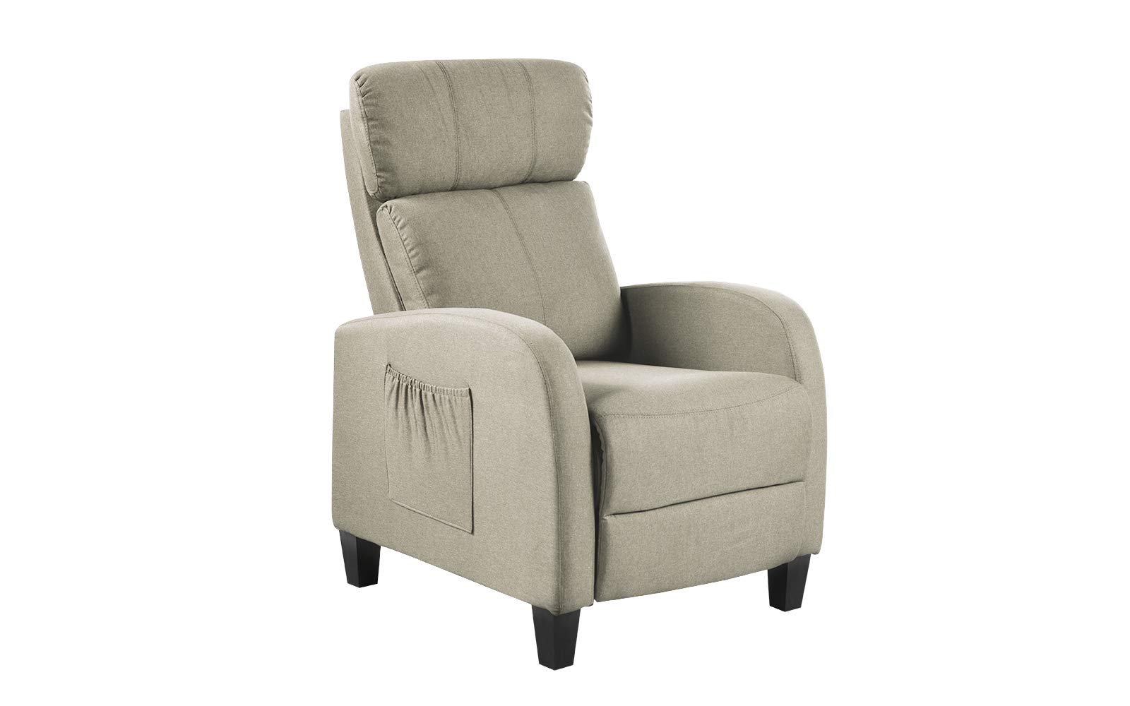 Casa Andrea Milano Living Room Slim Manual Recliner Chair (Beige)
