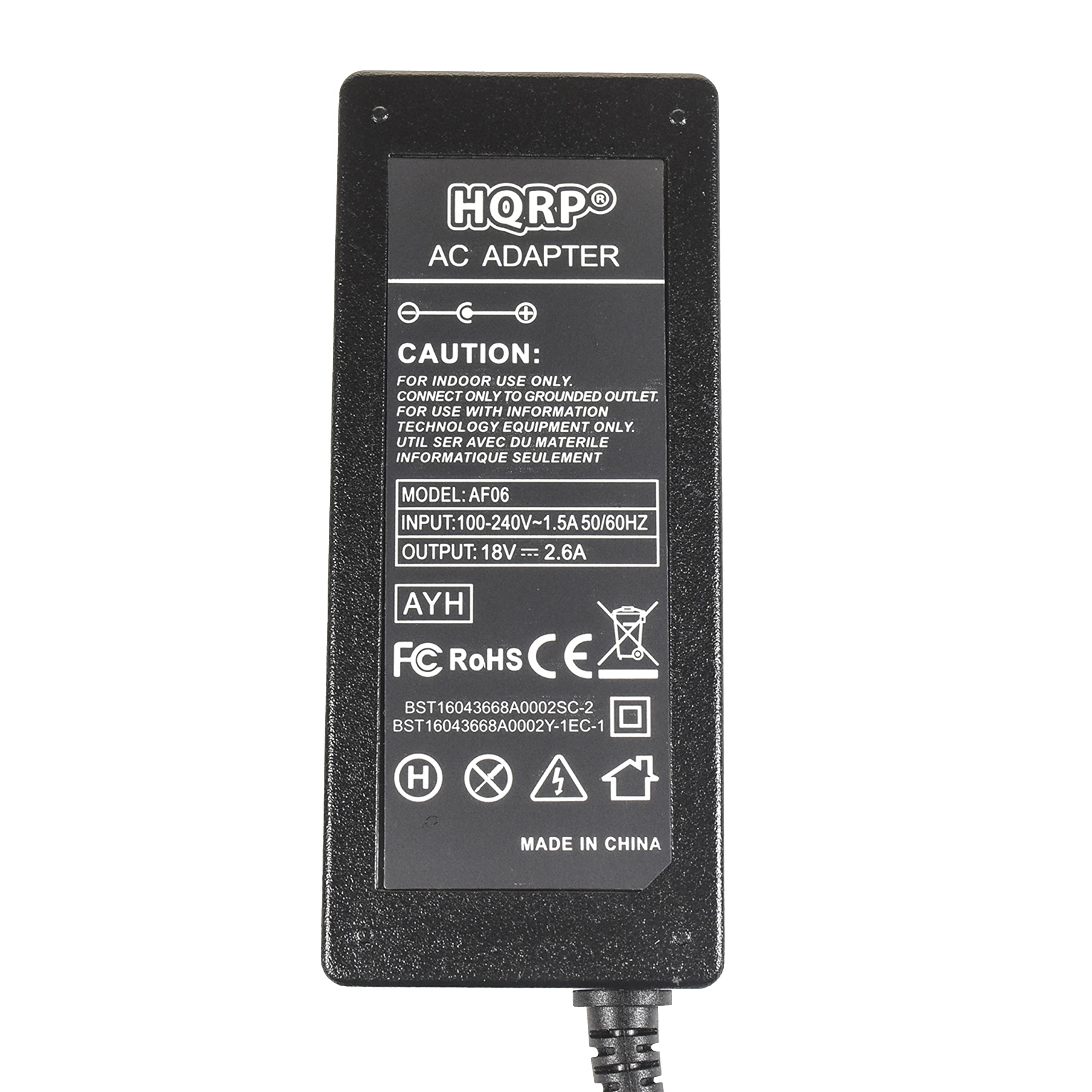 HQRP AC Adapter Compatible with Sony SA-32SE1 SA-40SE1 SA-46SE1 TV Sound Bar System AC-E1826 Power Supply Cord Adaptor Plus Euro Plug Adapter