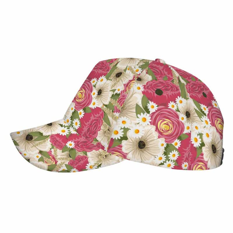 ALRBE TIN Baseball Caps Blossom Flower Sun Hats Snapback Trucker for Men Women Multicoloured