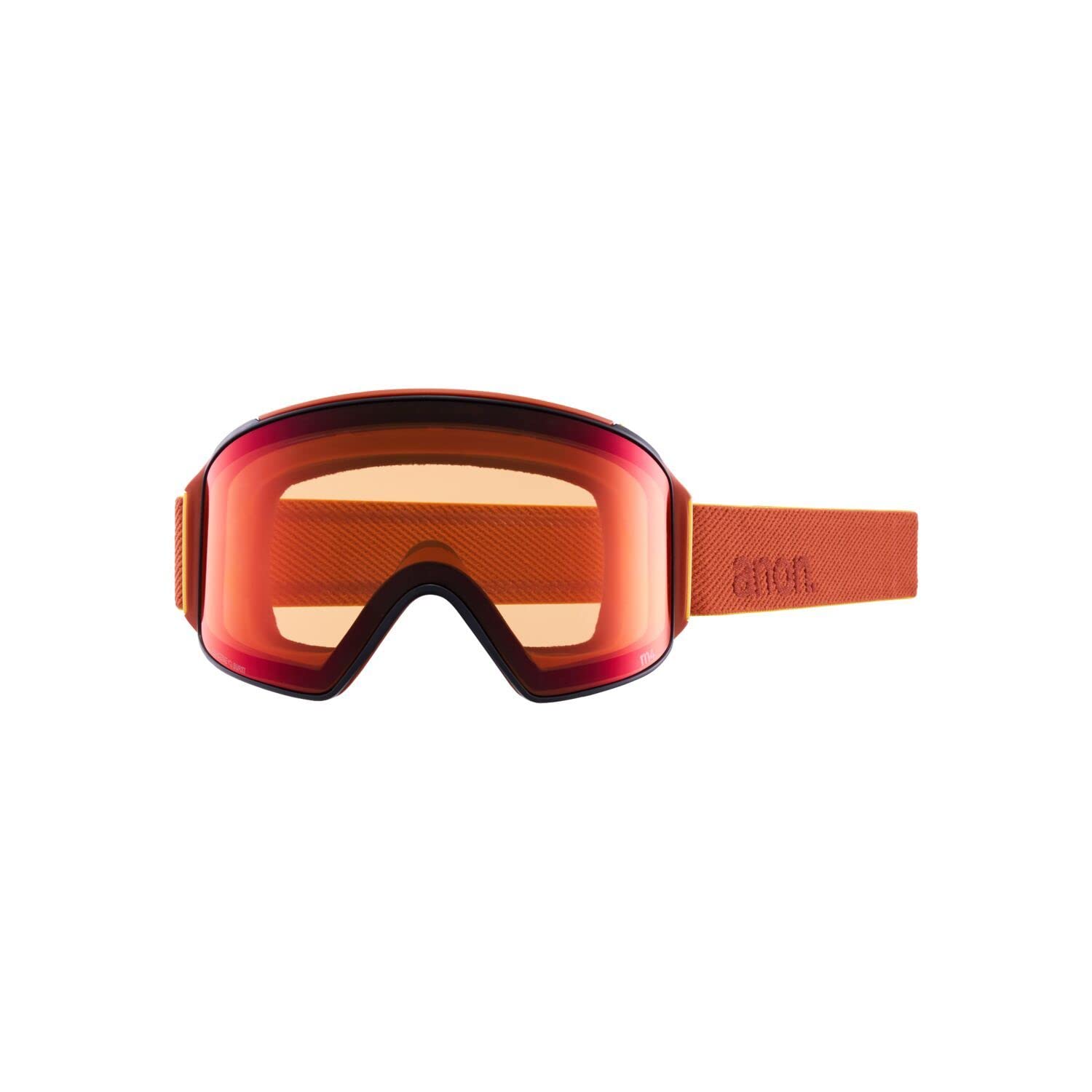 Anon M4 Cylindrical Goggles + Bonus Lens + MFI® Face Mask, Frame: Amber, Lens: Perceive Sunny Red (14% / S3), Spare Lens: Perceive Cloudy Burst (59% / S1)