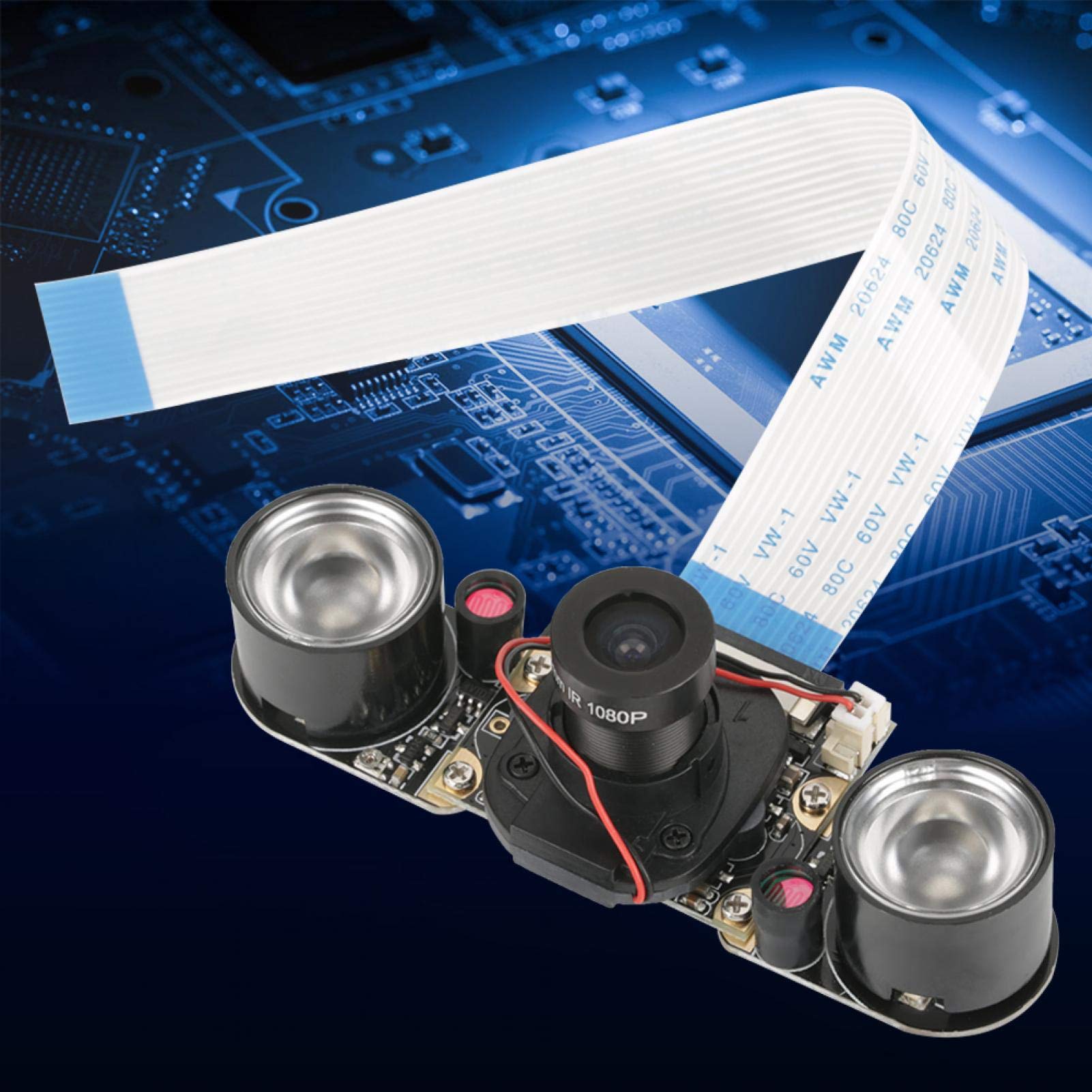 ALREMO HUANGXING - Camera Module, 2592X1944 Camera Module Board, Built in Ov5647 Chips Low Light and Night Vision for Raspberry Pi B 3/2 Camera Display Screen