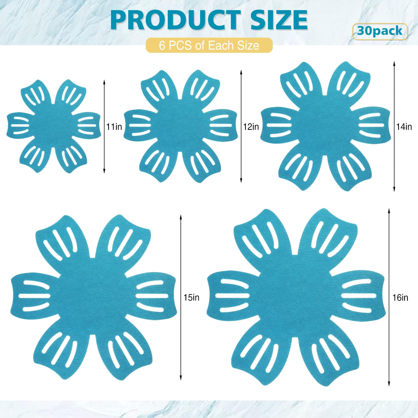 Nuogo 30 Pieces Pot and Pan Protectors, 5 Different Size, Max 16" D, Pan Protector Pads Pot Separators for Stacking, Anti Slip Non Woven Pan Dividers, Avoid Scratching or Marring When Stacking, Teal