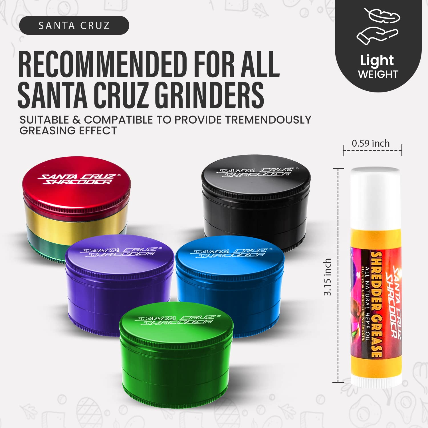 Santa Cruz Shredder Grinder Lubricating Grease, Works with All Models Eases The Shifting and Improves The Functionality