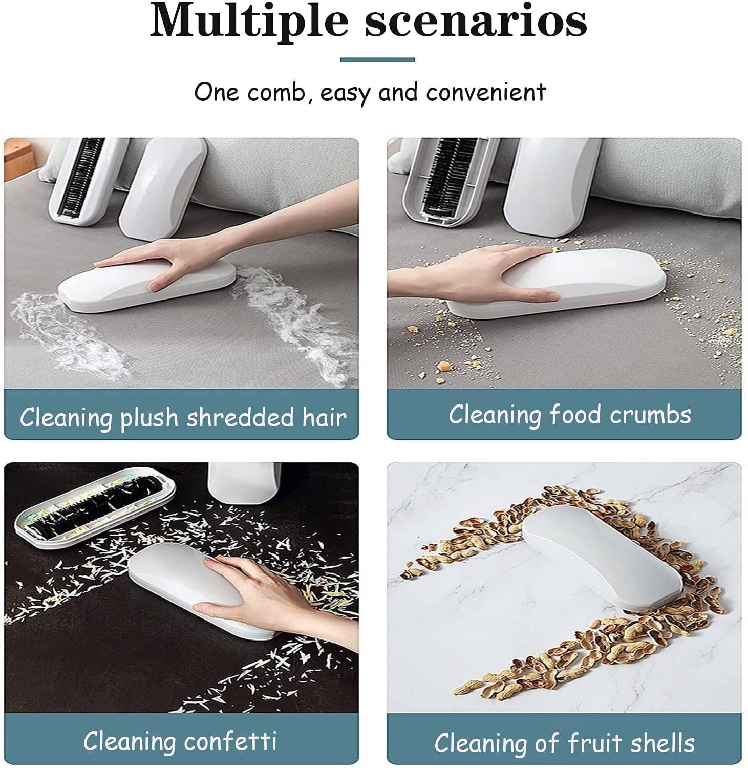 Onecheer Multi-Functional Table Crumb Sweeper, Handy Rolling Bed Sweeping Brush, Floor Dust Remover, Cleaning Brush for Removing Lint Dust in Clothes, Furniture