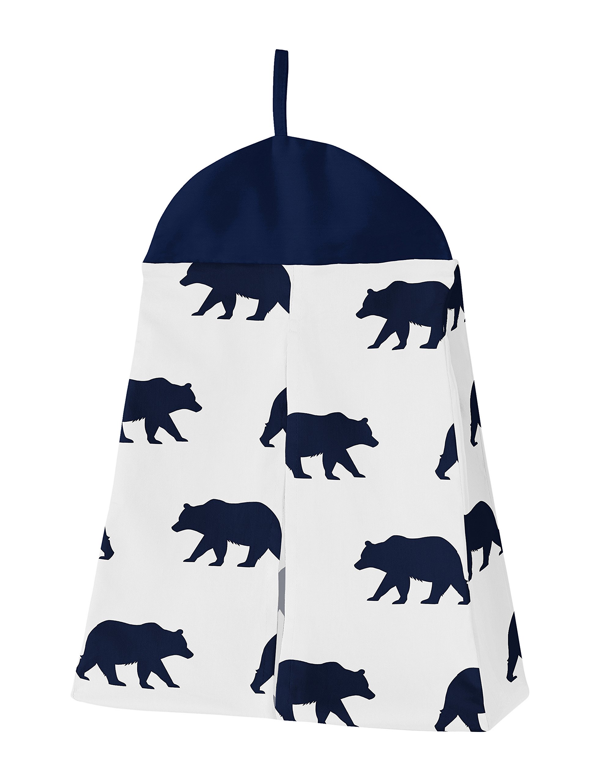 Navy Blue, Gold, and White Patchwork Big Bear Boy Baby Crib Bedding Set by Sweet Jojo Designs - 4 Pieces