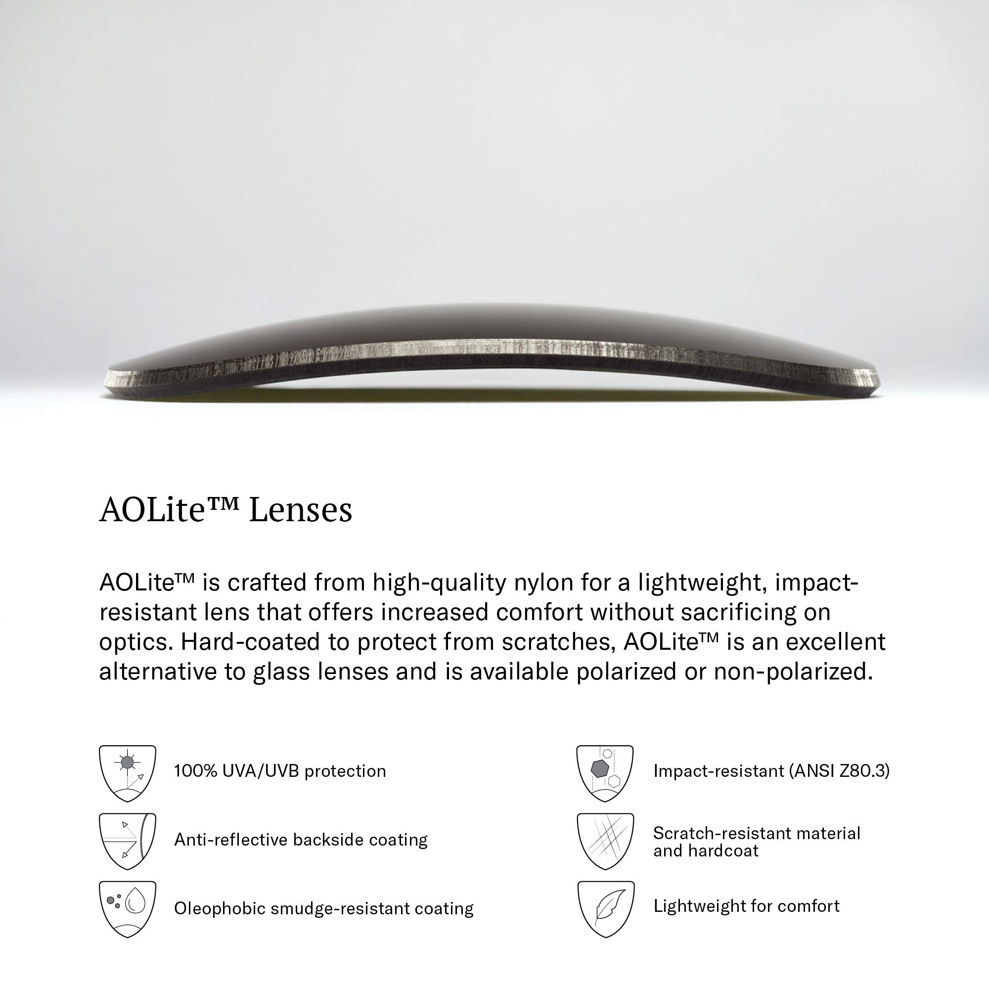 AO Tournament Sunglasses - Woodgrain - Calobar Green AOLite Nylon Lenses - 52-20-145