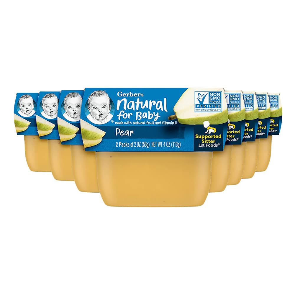Gerber 1st Foods Pears, 2.5 Ounce Tubs, 2 Count (Pack of 8)