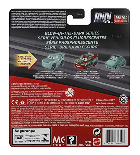 Disney Car Toys Mini Racers Vehicles, 3 Pack - McQueen, Luigi, Cruz Storm Exclusive
