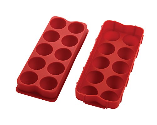 HIC Kitchen Cannonball Silicone Ice Cube Tray, European-Grade, Non-Stick, Makes 10 Large Ice Balls