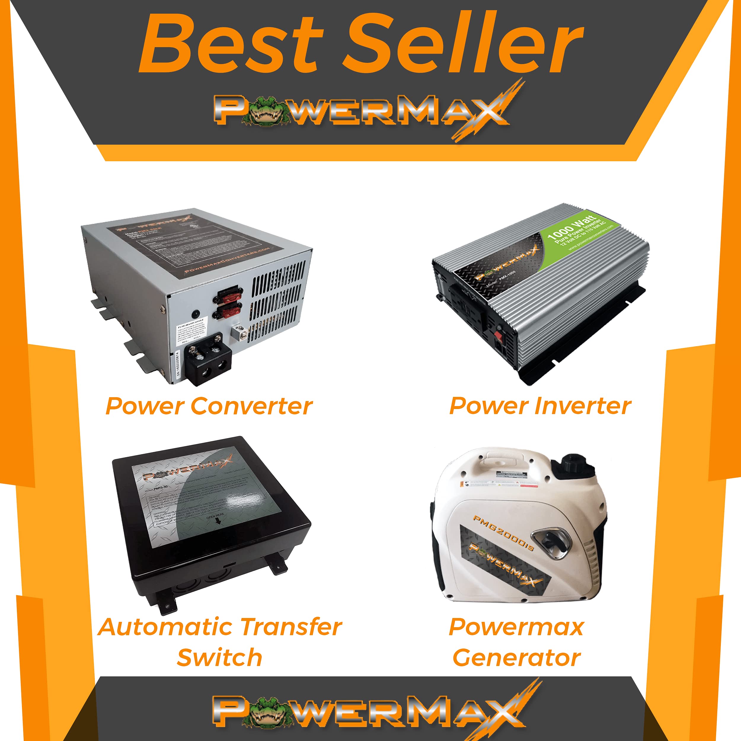 Powermax PM3-40-24LK 40 Amp 24 Volt Power Supply Converter with LED Light, Battery Chargers UL- CUL Approved, Built-in 3 Stage Charging and Quite Fan Cooling