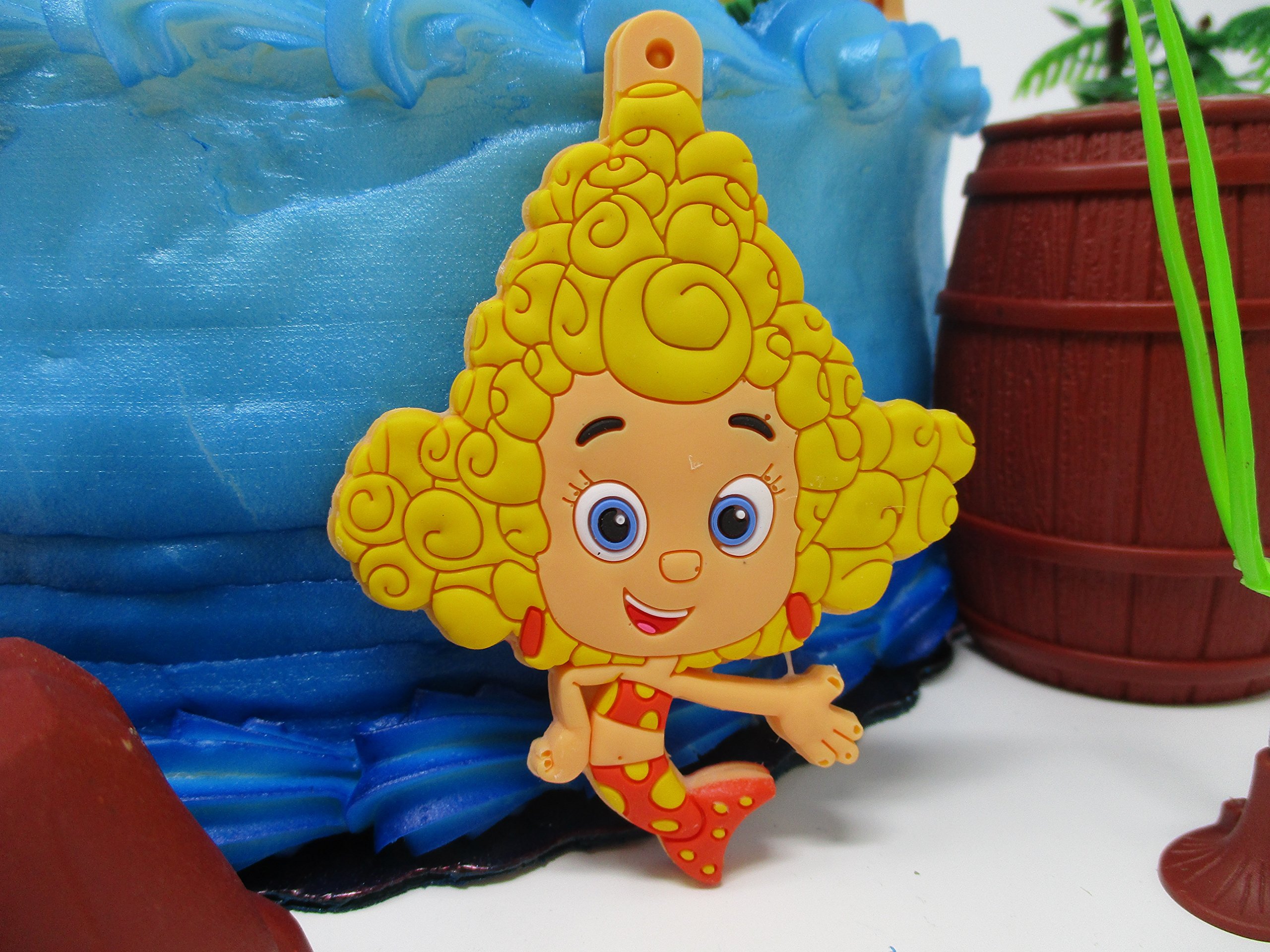 Bubble Guppies Birthday Cake Topper Set Featuring Gil and Friends with Underwater Decorative Accessories