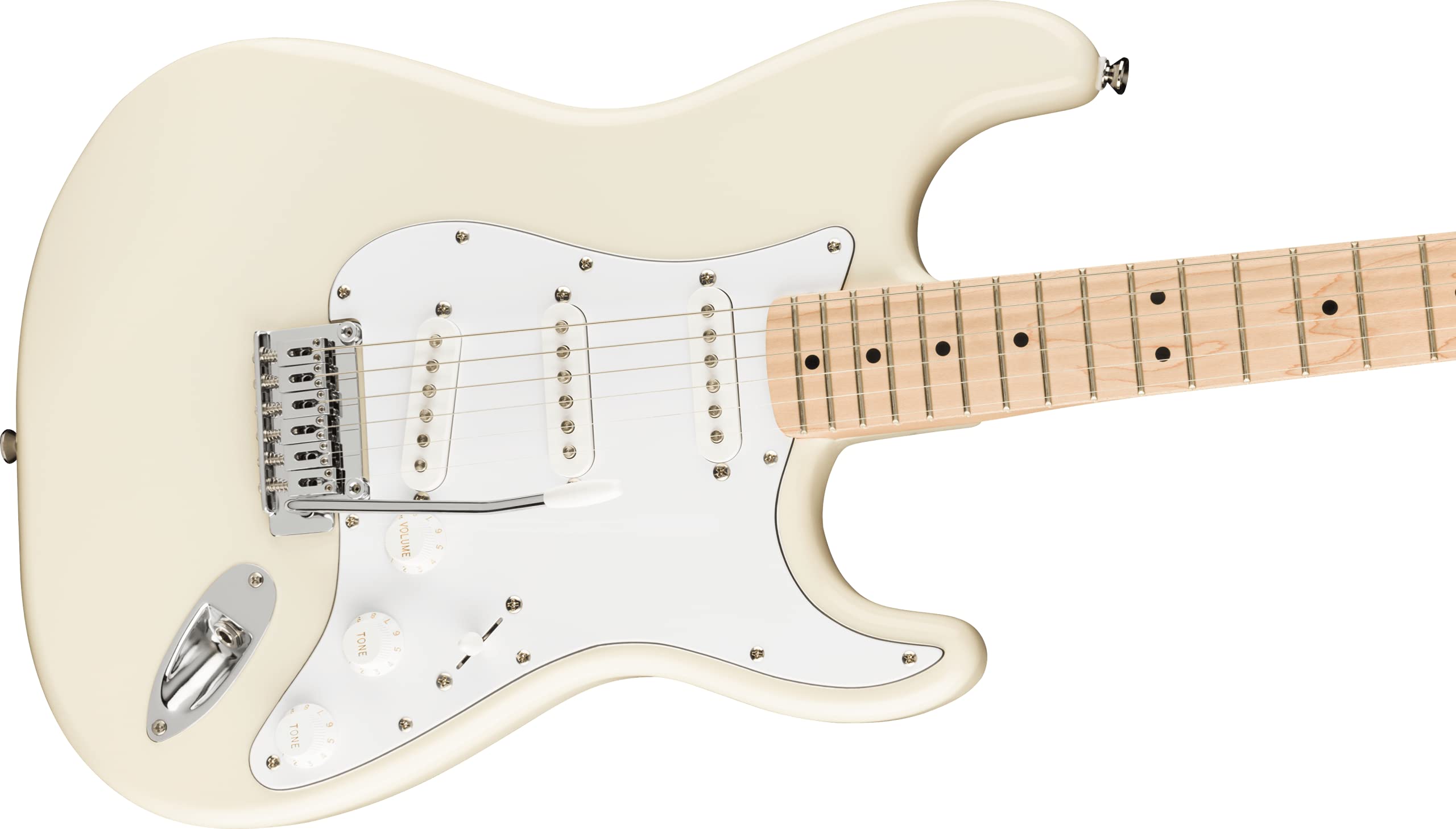 Fender 6 String Solid-Body Electric Guitar, Right, Olympic White, Full (0378002505)