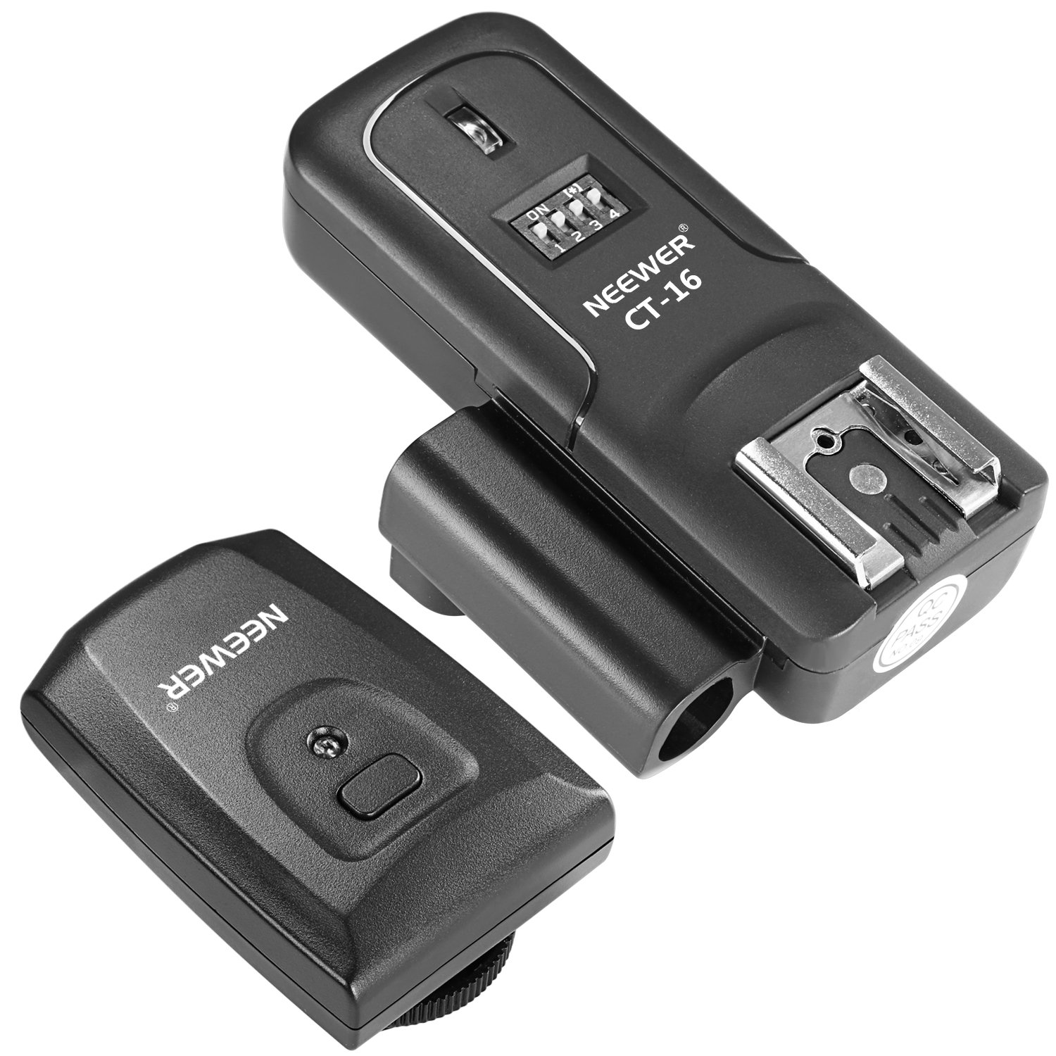 Neewer 16 Channels Wireless Radio Flash Speedlite Studio Trigger Set, Including (1) Transmitter and (4) Receivers, Fit for Canon Nikon Pentax Olympus Panasonic DSLR Cameras (CT-16)