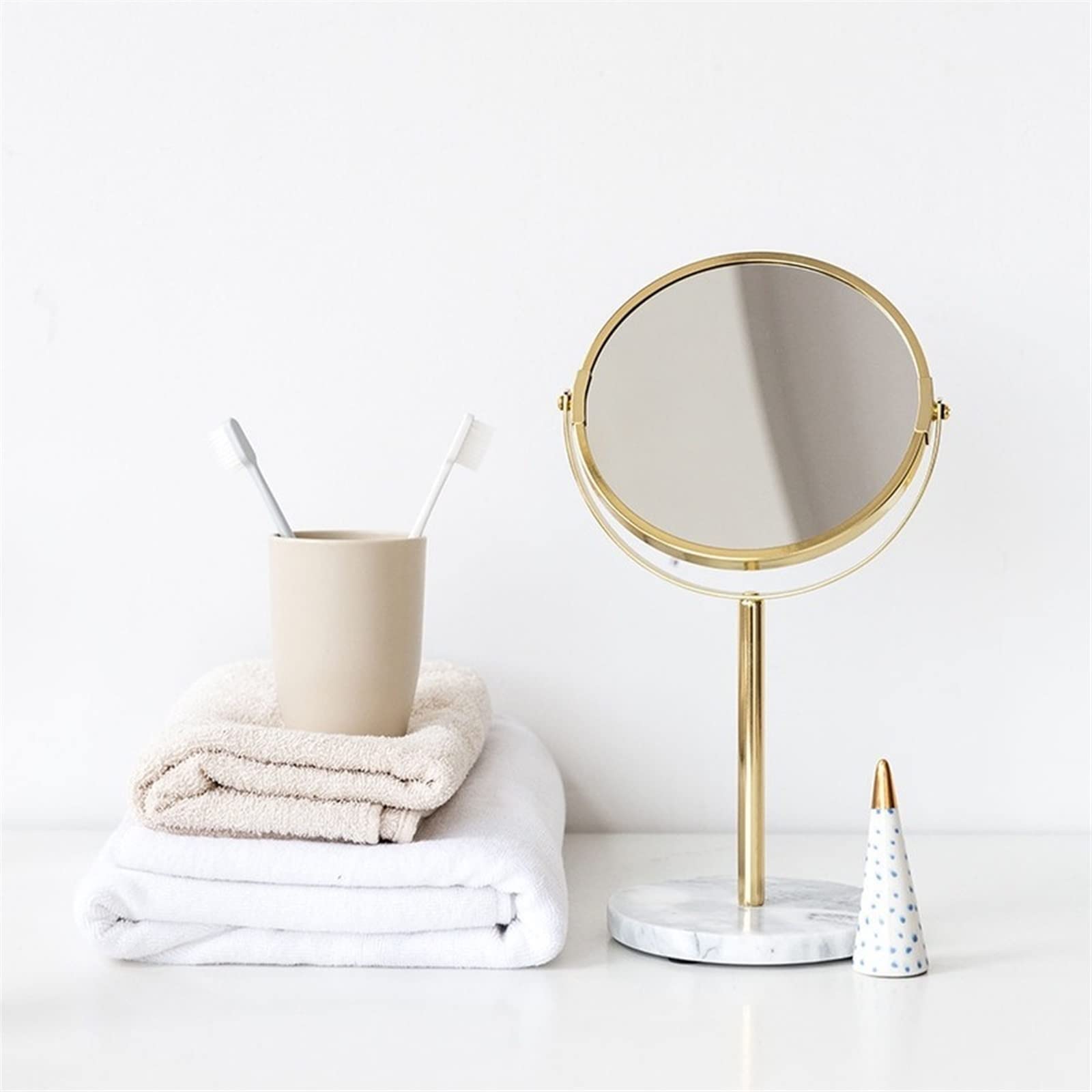 ALUKAP Desk Mirror PU Mini Makeup Mirror Portable Vanity Mirror Cosmetic Mirror Makeup Vanity Pocket Compact Mirror